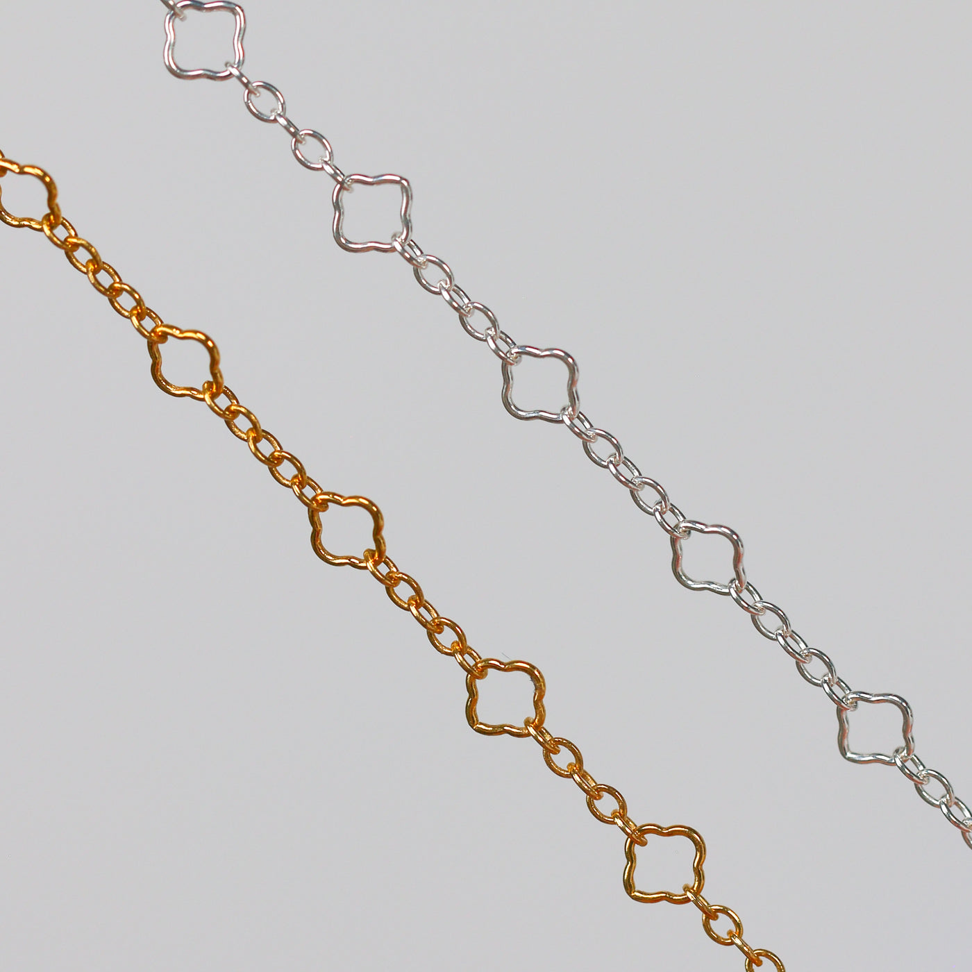 Alessia Permanent Jewelry Chain, Clover Design, Oval Links, Available ...