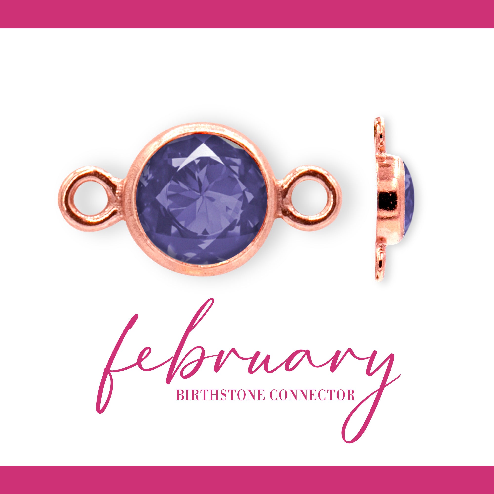 Birthstone Connectors | 4mm | 14K Gold Filled Rose — Sunstone Permanent ...