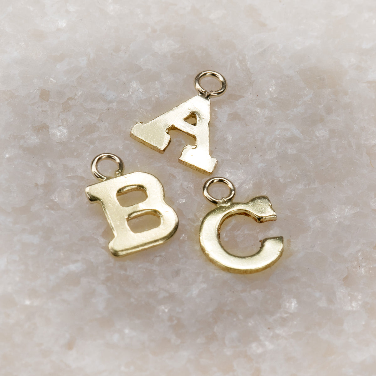 Initial Block Charm | 8mm | 14K Gold Filled Yellow — Sunstone Permanent ...