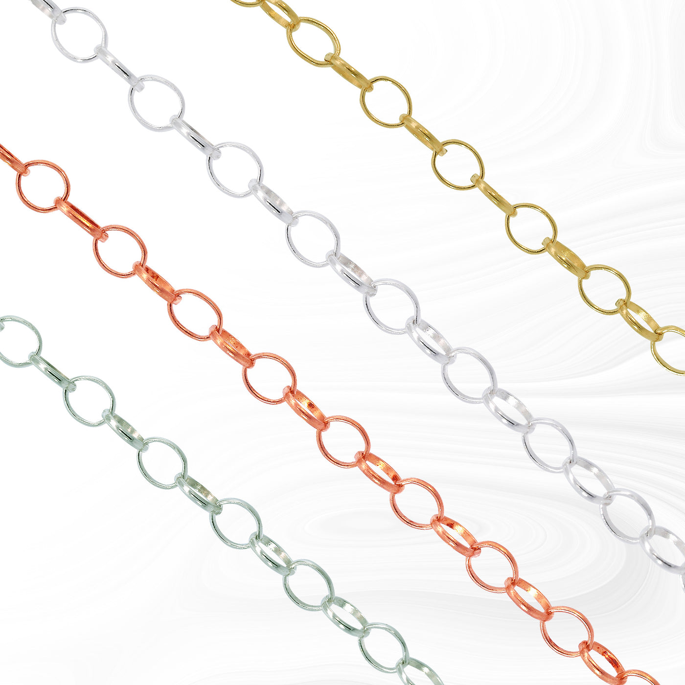 Lucy Permanent Jewelry Chain, Belcher Design, Round Links, Available i ...