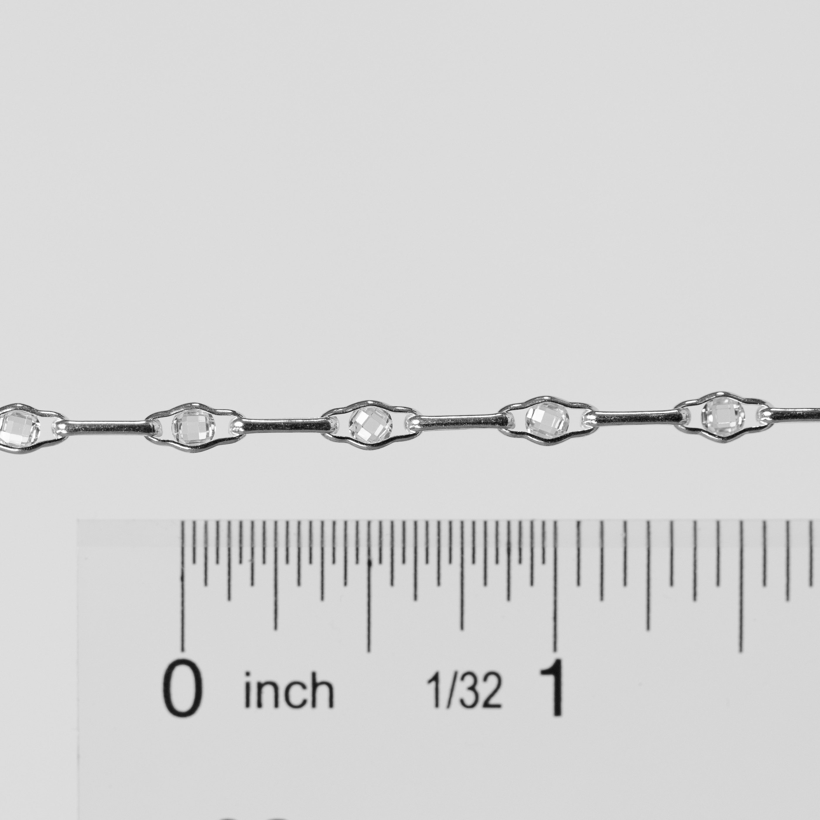 Linda Permanent Jewelry Chain, Round Faceted CZ with Long Links, Avail ...