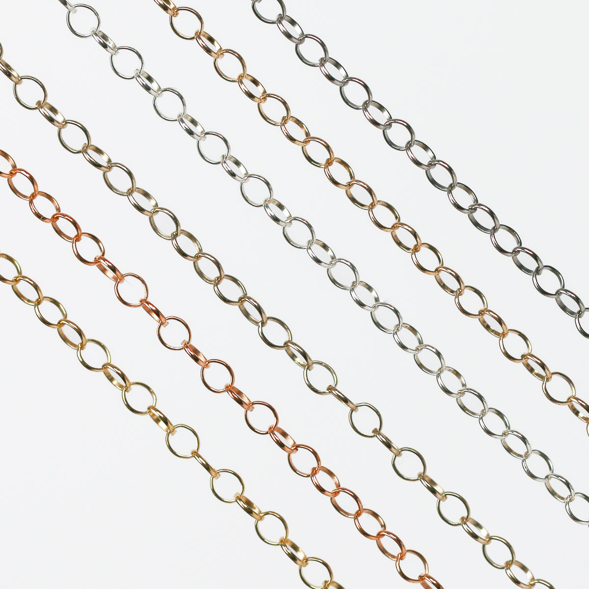 Lucy Permanent Jewelry Chain, Belcher Design, Round Links, Available i ...
