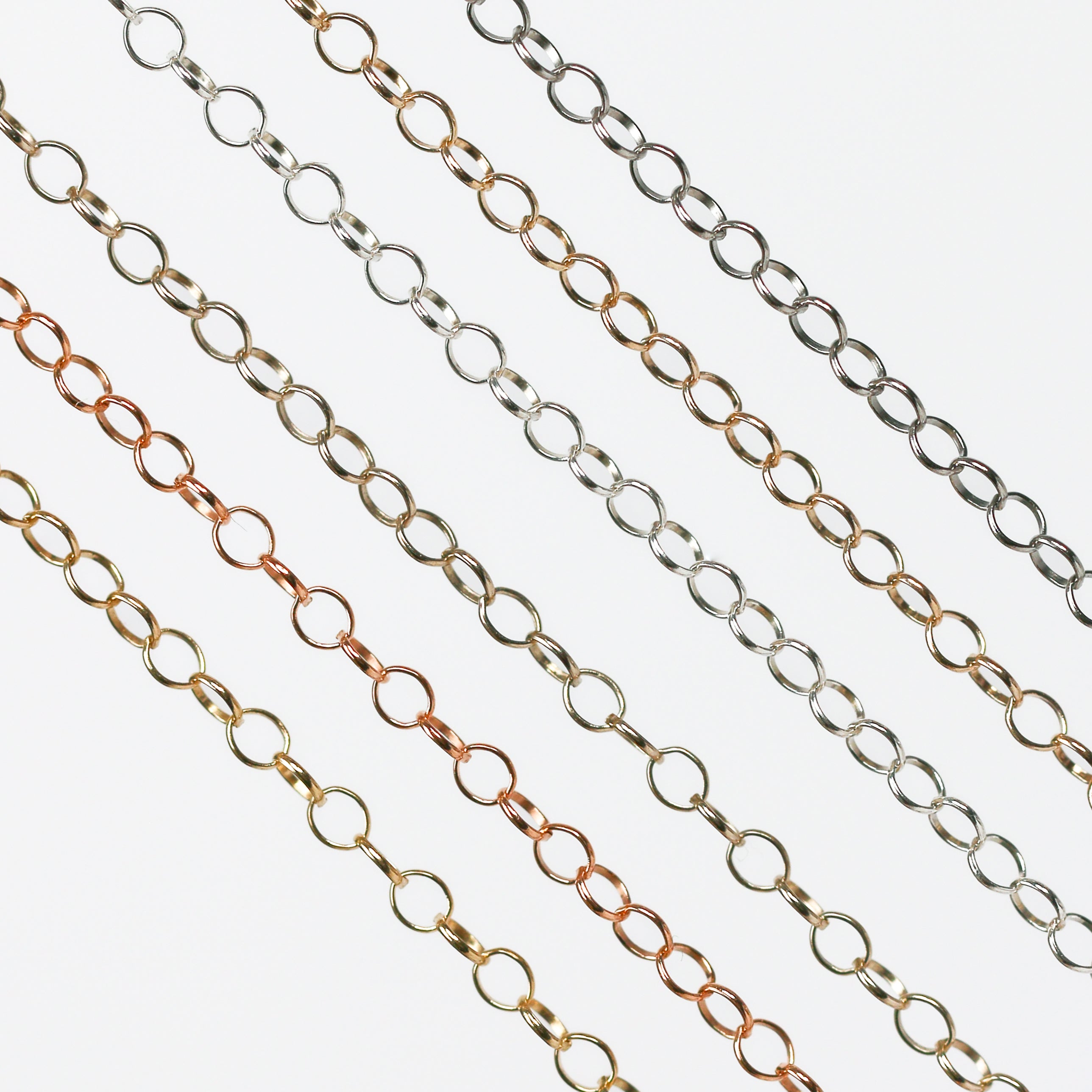 Lucy Permanent Jewelry Chain, Belcher Design, Round Links, Available i ...