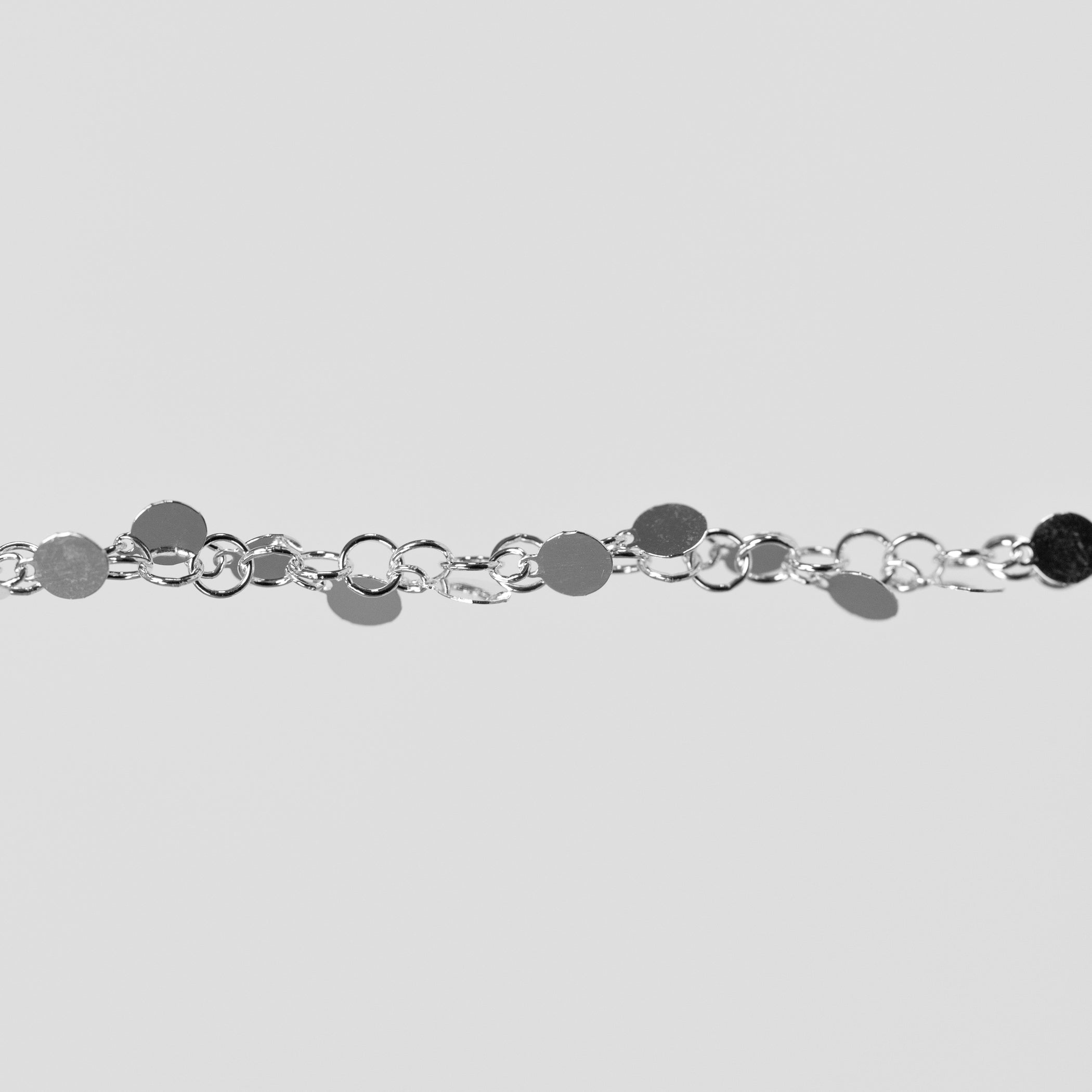 Melody Permanent Jewelry Chain, Round Rolo Links with 4mm Hanging Disc ...